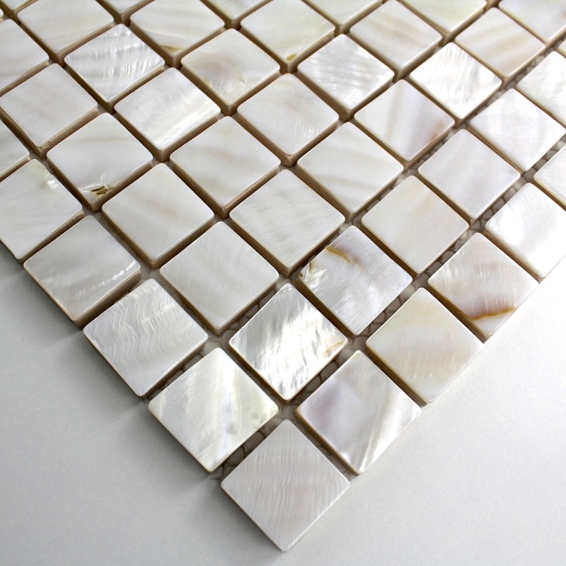 mosaic of Pearl tile shower bath Pearl 23 white