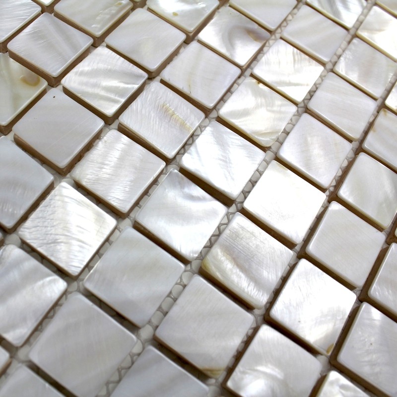 mosaic of Pearl tile shower bath Pearl 23 white