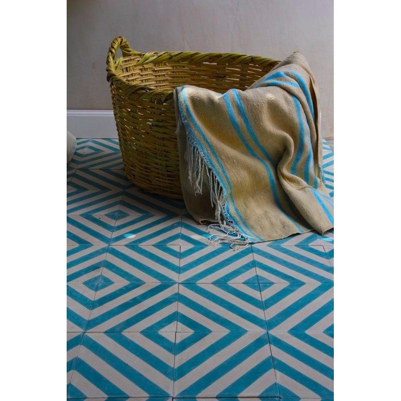 Cement tiles 1sqm model chevron-bleu