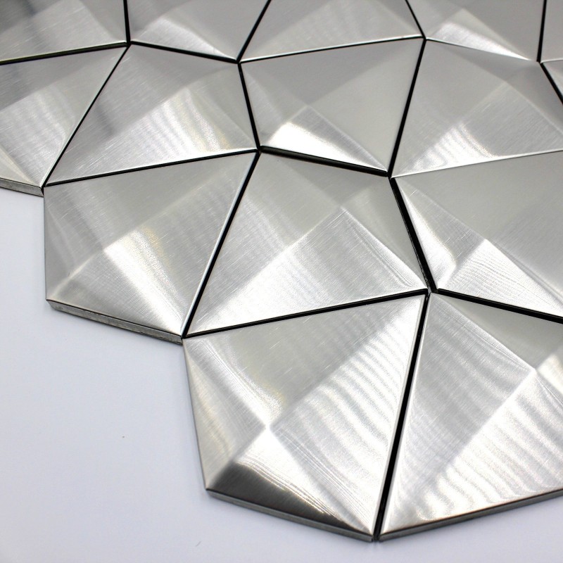 mosaique inox douche carrelage inox credence cuisine Arrow