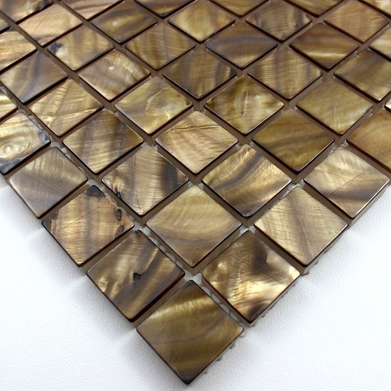 Tile mosaic in nacre Pearl Brown nacre marron 1sqm