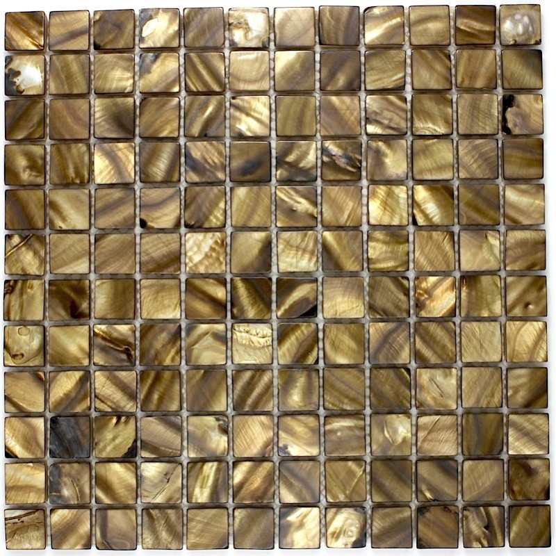 Tile mosaic in nacre Pearl Brown nacre marron 1sqm