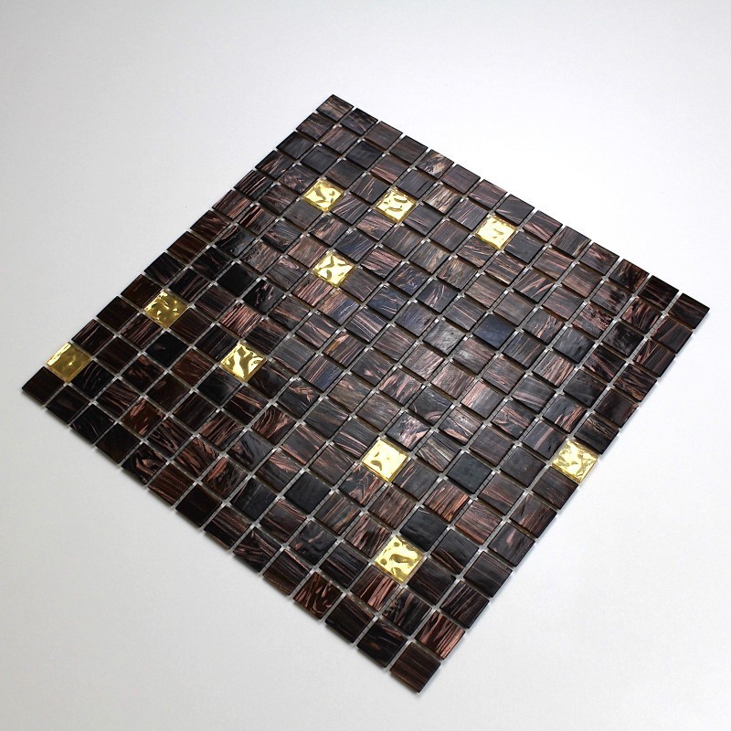 Glass mosaic sample for italian shower goldline vogue