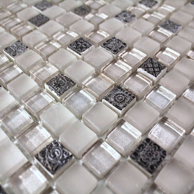 Mosaic glass and stone tile HELIOS